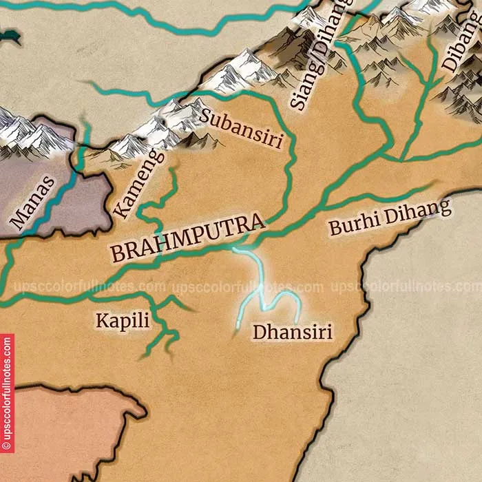 Brahmaputra river and its tributaries Detailed [2022] - UPSC Colorfull ...