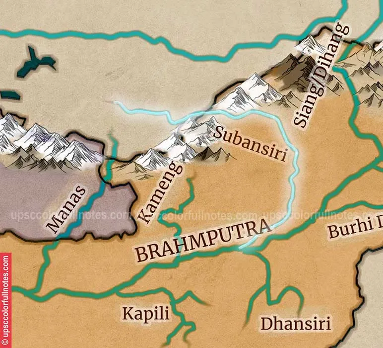 Brahmaputra river and its tributaries Detailed [2022] - UPSC Colorfull ...