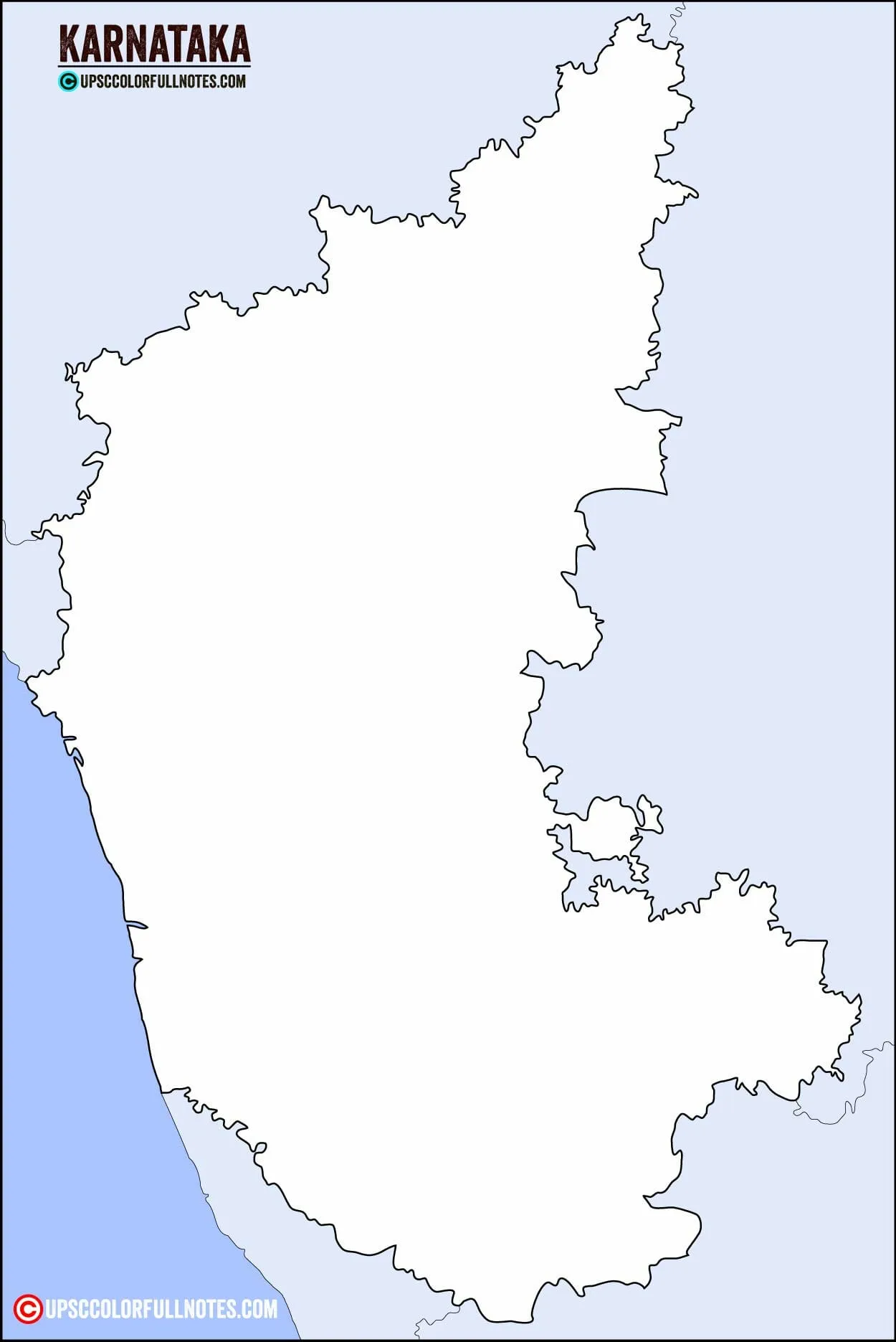 Download Karnataka Map in HD quality! 2022 - UPSC Colorfull notes