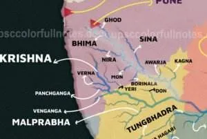Detailed Krishna river Map [2023] - UPSC Colorfull notes