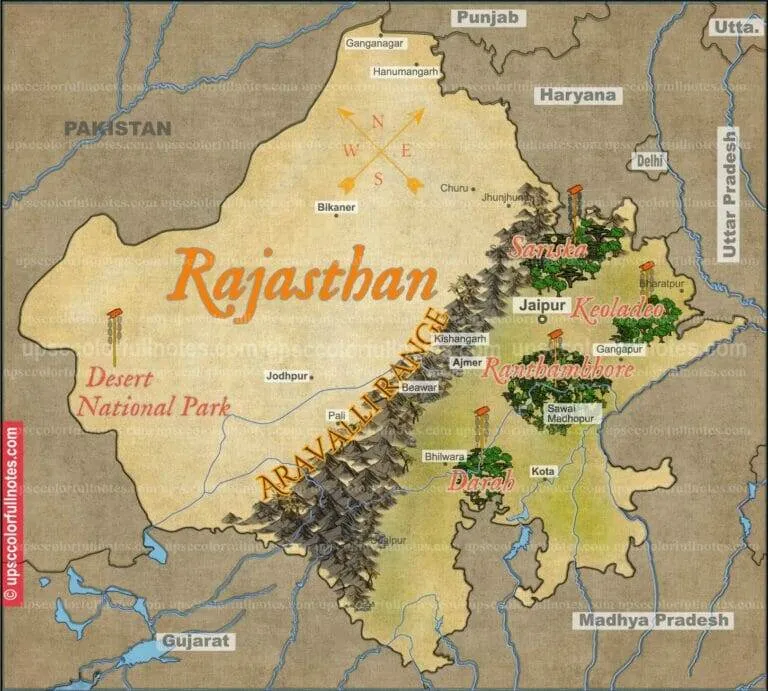 5 Amazing National Park in Rajasthan with HD Map - UPSC Colorfull notes