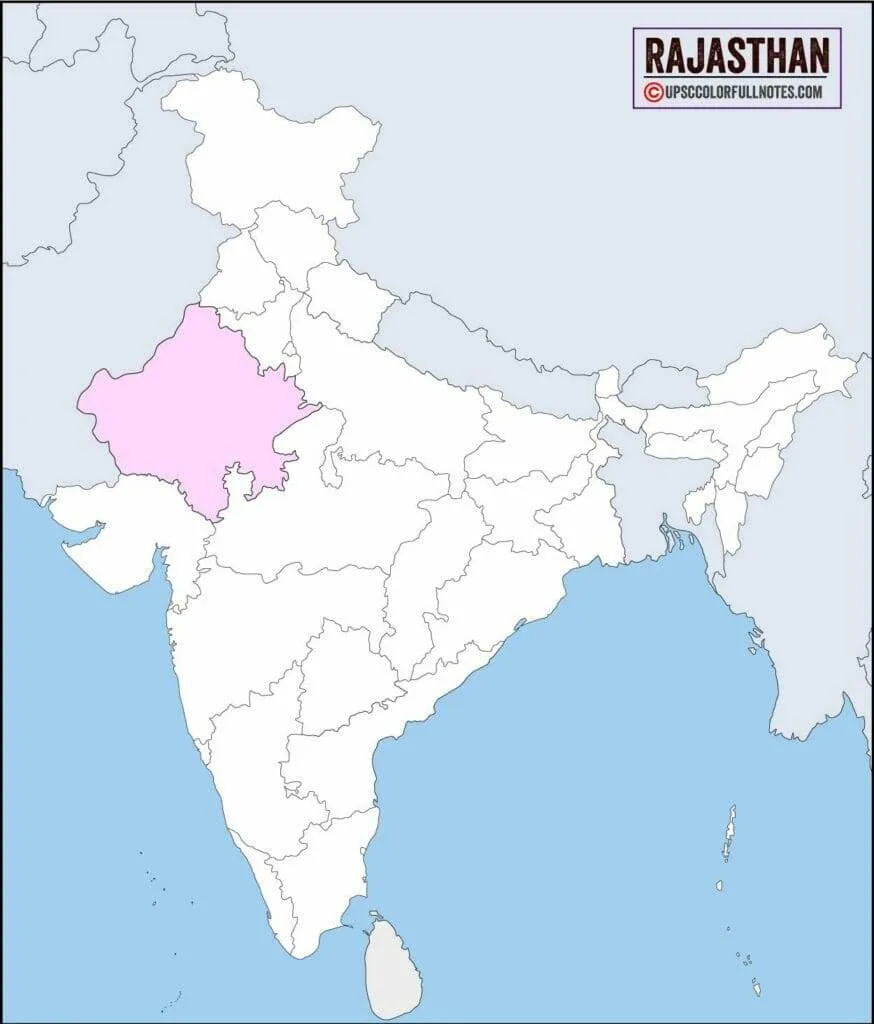 Download Rajasthan Map in HD quality! 2022 - UPSC Colorfull notes