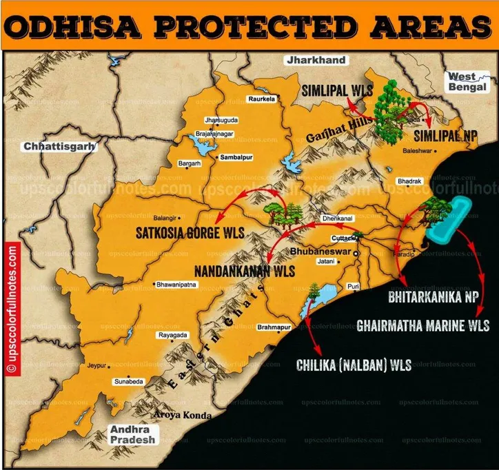 Odisha Geographical Map