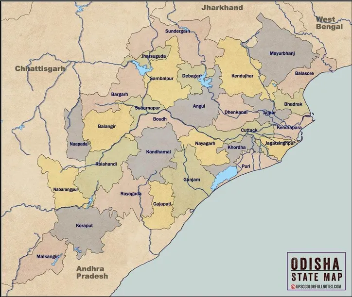 Political Map Of Odisha