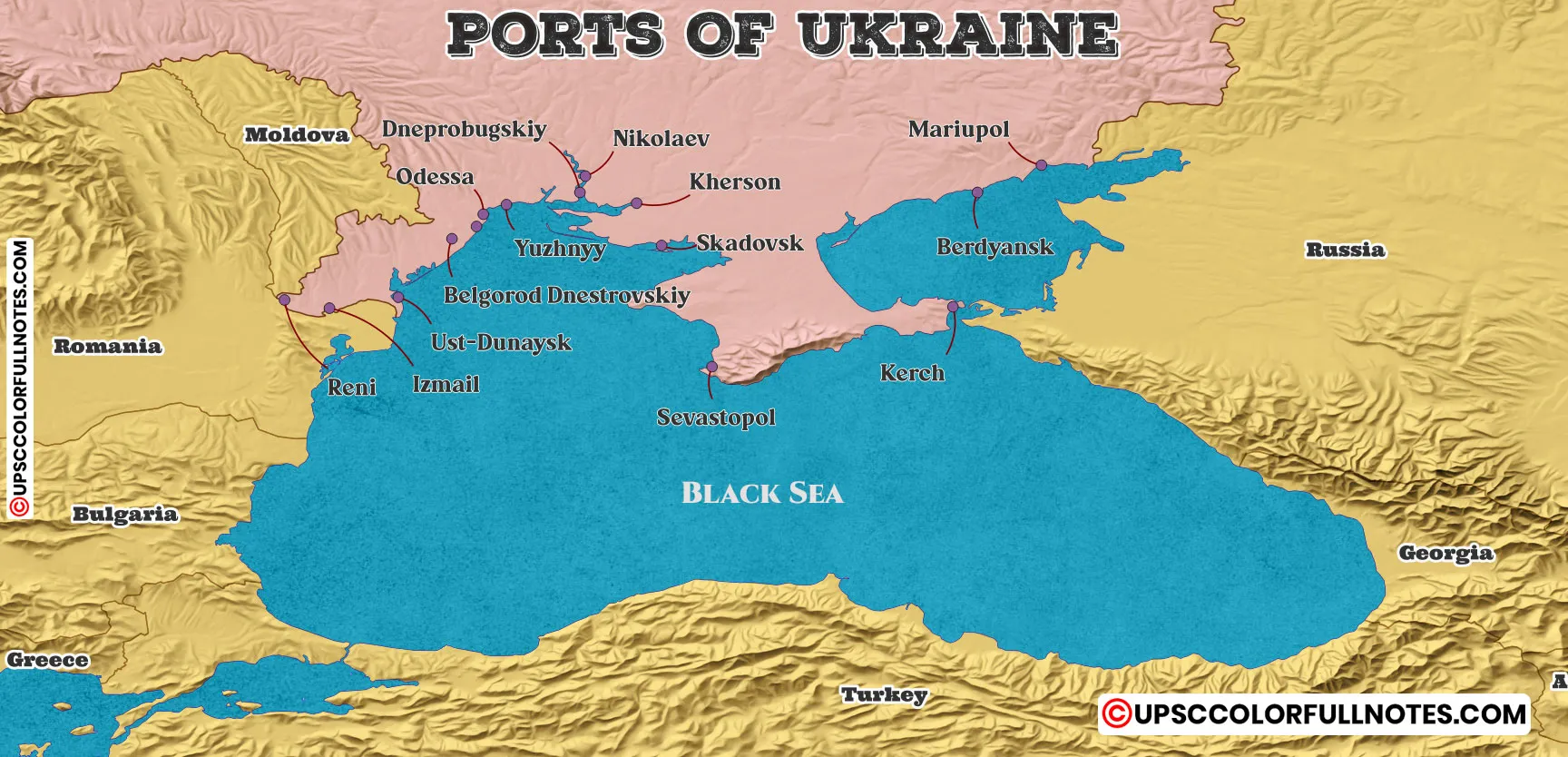 Russia Attacks Ports Of Ukraine - UPSC Colorfull notes